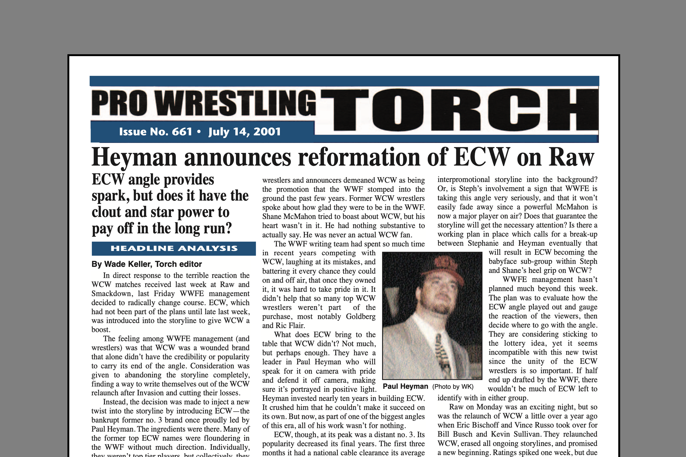 VIP 2001 BACK ISSUE – Pro Wrestling Torch #661 (July 14, 2001): The ...