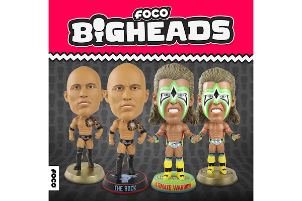 FOCO Rock and Ultimate Warrior Bigheads