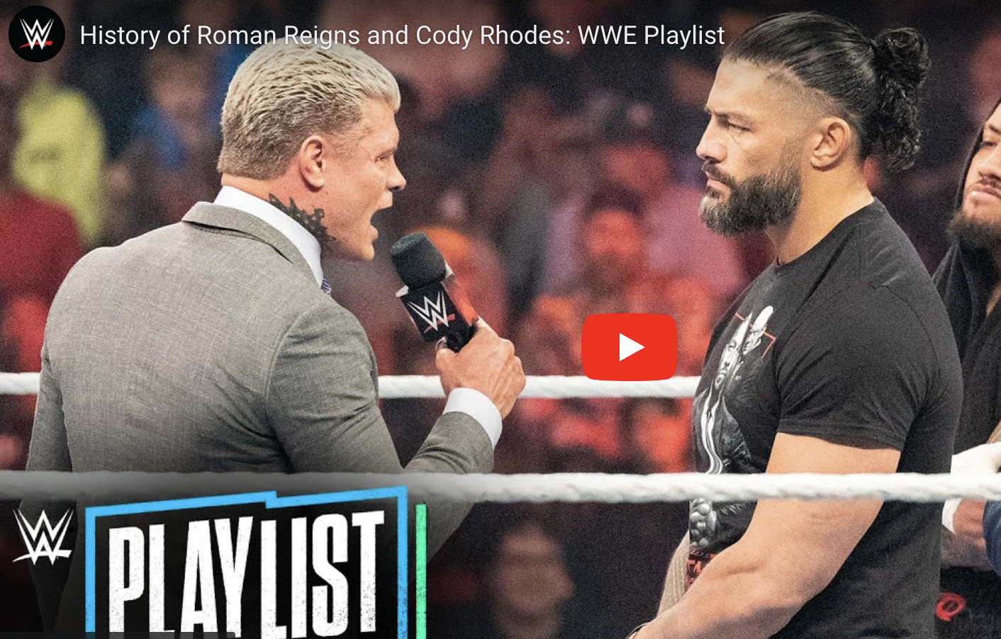 WWE YOUTUBE REVIEW: Roman Reigns and Cody Rhodes history playlist ...