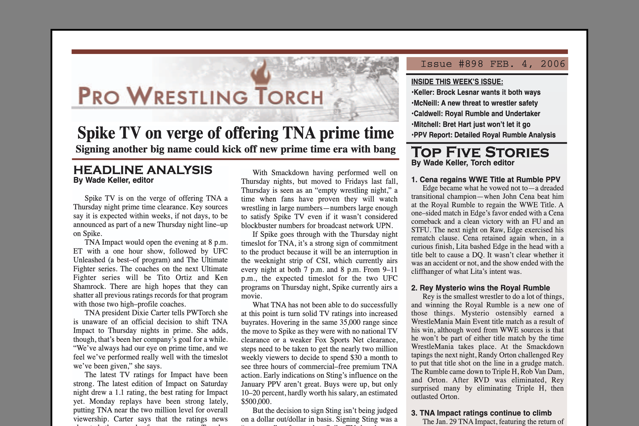 VIP 2005 BACK ISSUE – Pro Wrestling Torch #898 (February 4, 2006 ...